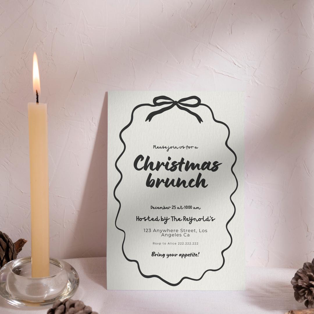 Christmas Brunch Invitation, Christmas Invitation, Holiday Brunch ...