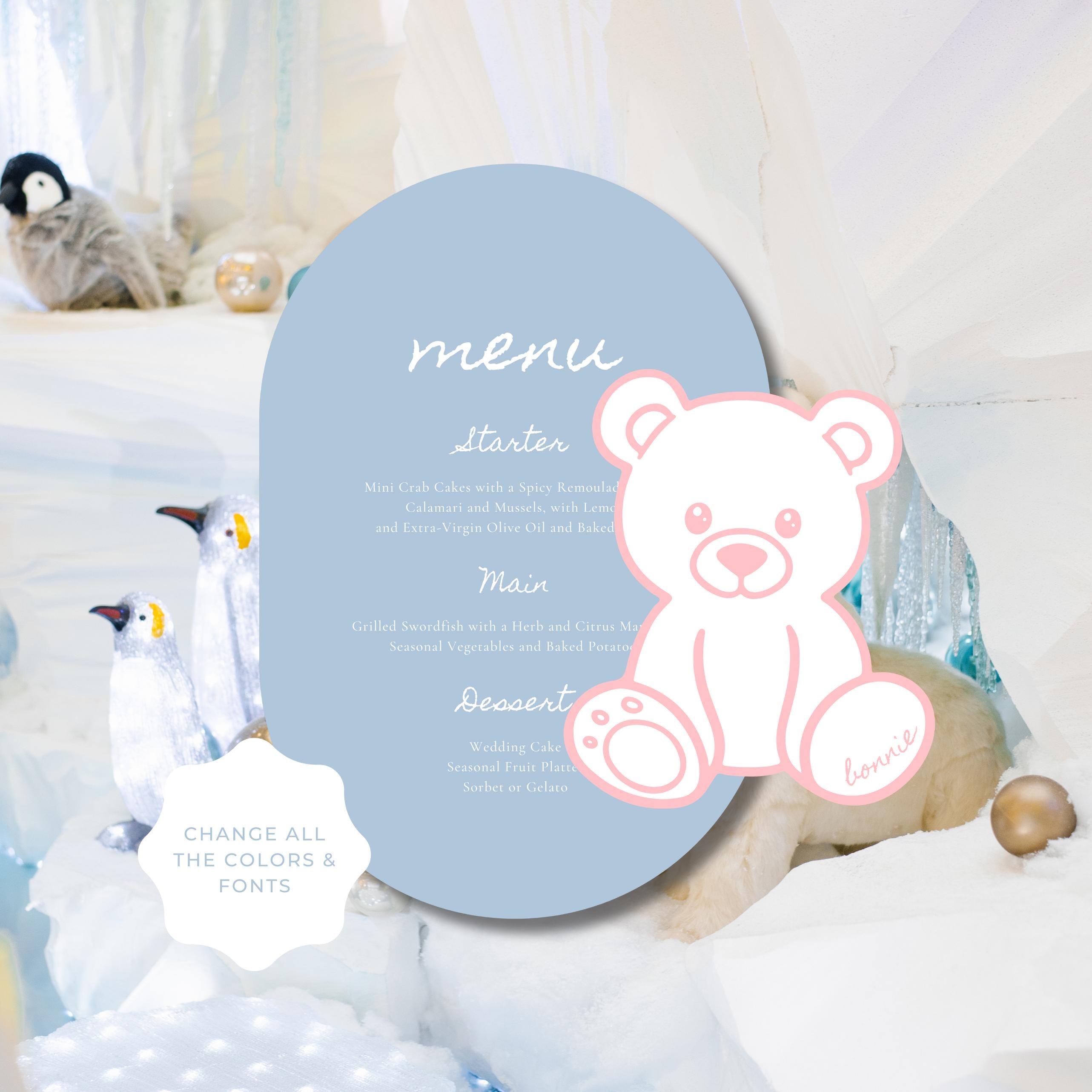 Baby Shower Menu, Baby Shower Menu Card, Blue Baby in Bloom Baby Shower ...