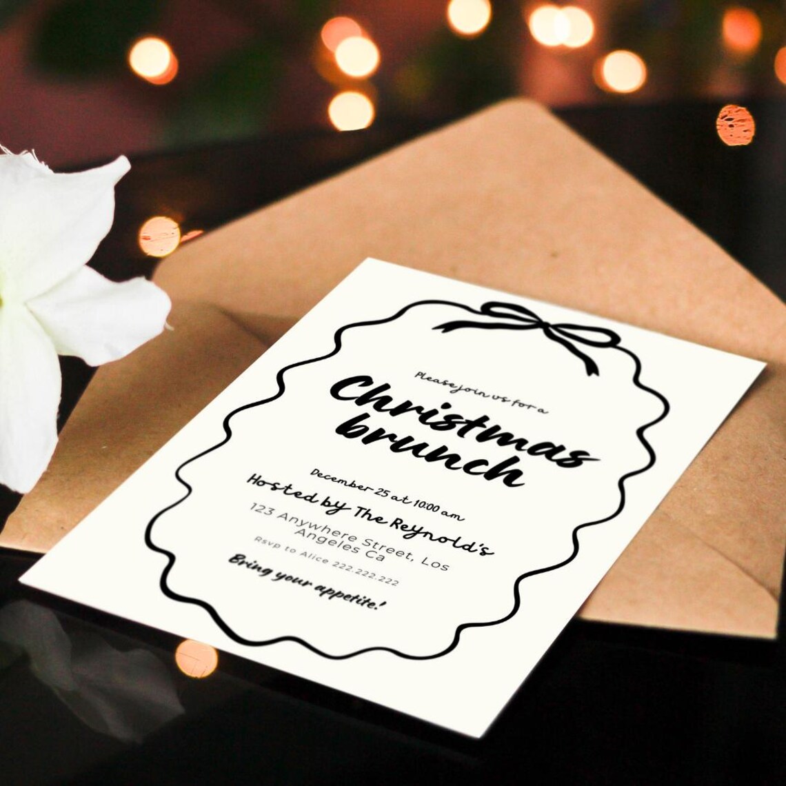 Christmas Brunch Invitation, Christmas Invitation, Holiday Brunch ...