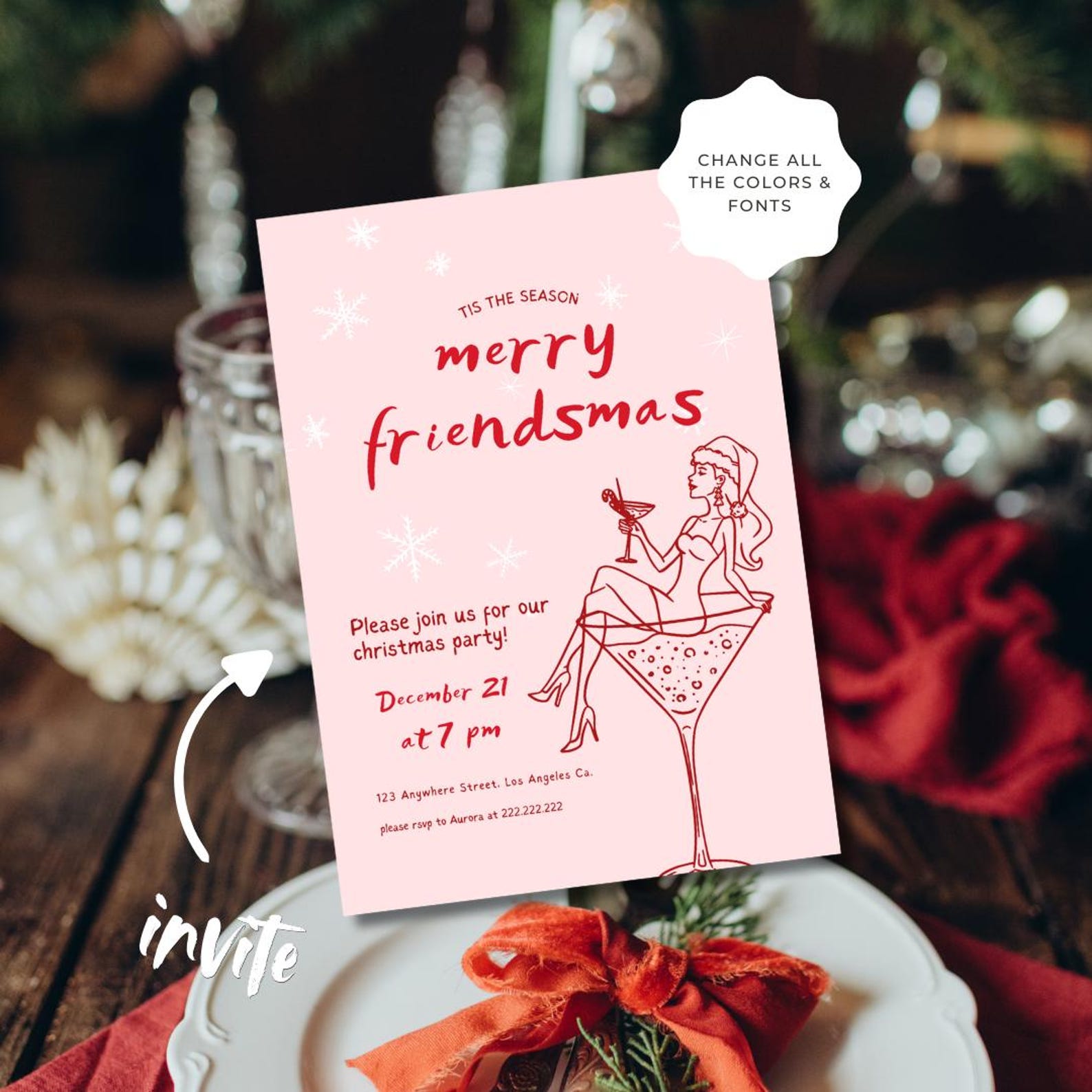 Christmas Party Bundle, Friendsmas Party Invitation, Friendsmas Party ...