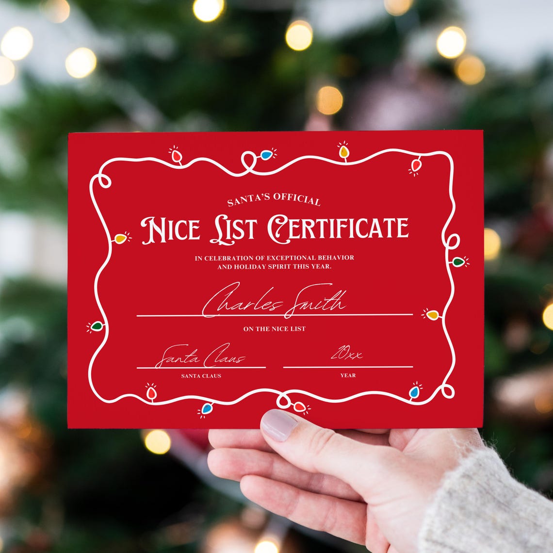 Santas Nice List, Christmas Nice List Certificate, Digital Download ...