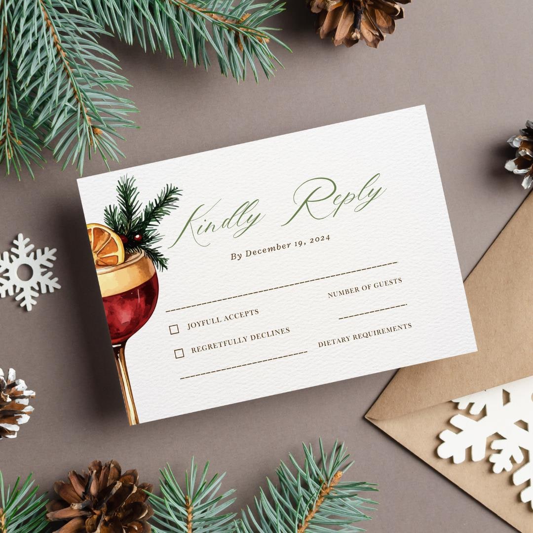 Christmas Party Rsvp, Editable Christmas Party Rsvp, Christmas Rsvp ...