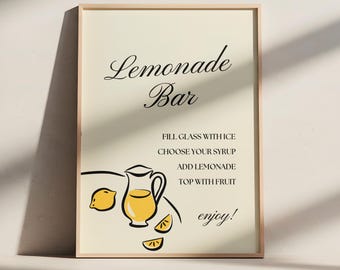 Lemonade Bar Menu Sign - Etsy