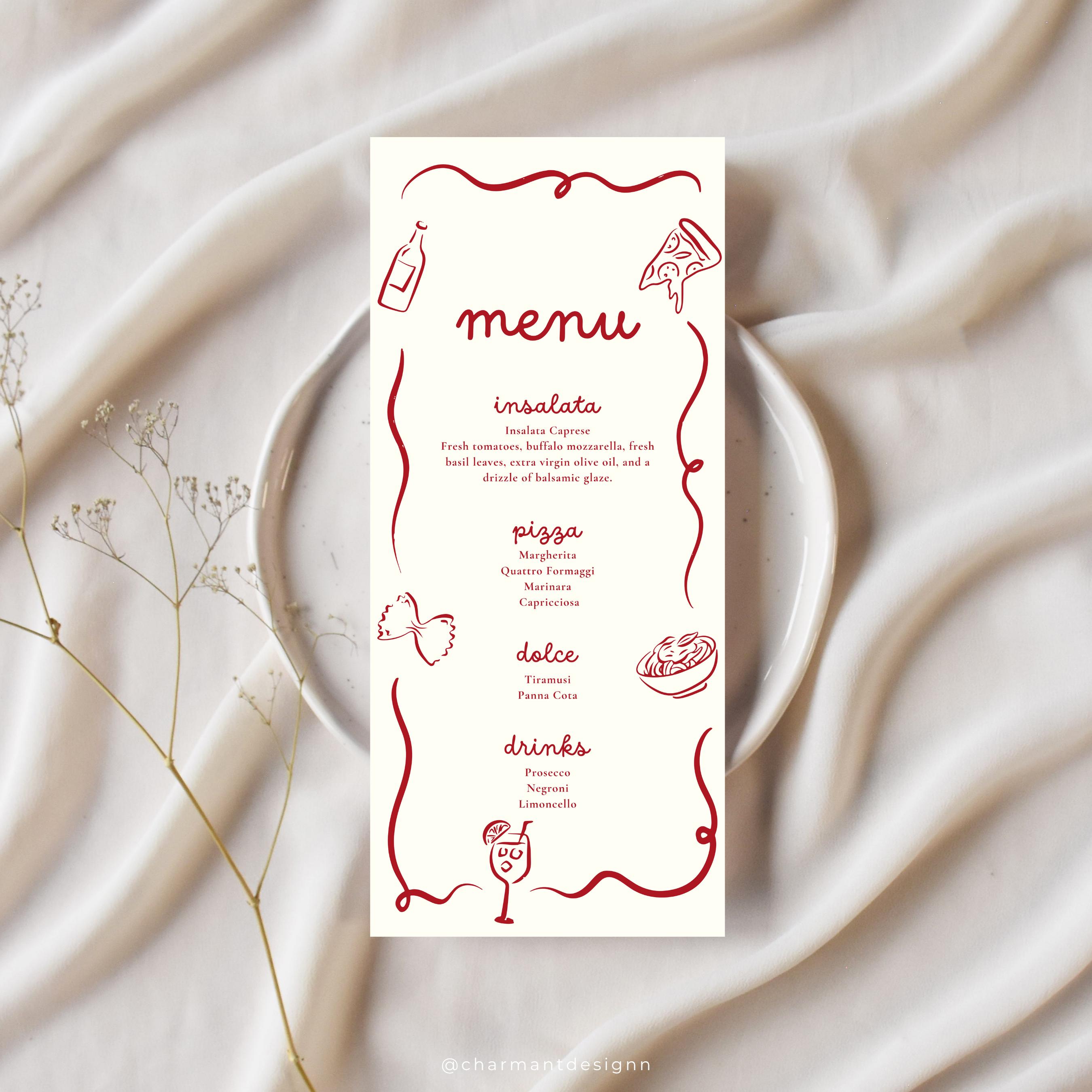 Italian Wedding Menu, Italian Dinner Party, Italian Dinner Party Menu ...