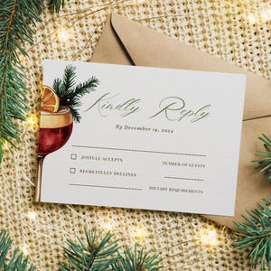 Christmas Party Rsvp, Editable Christmas Party Rsvp, Christmas Rsvp ...