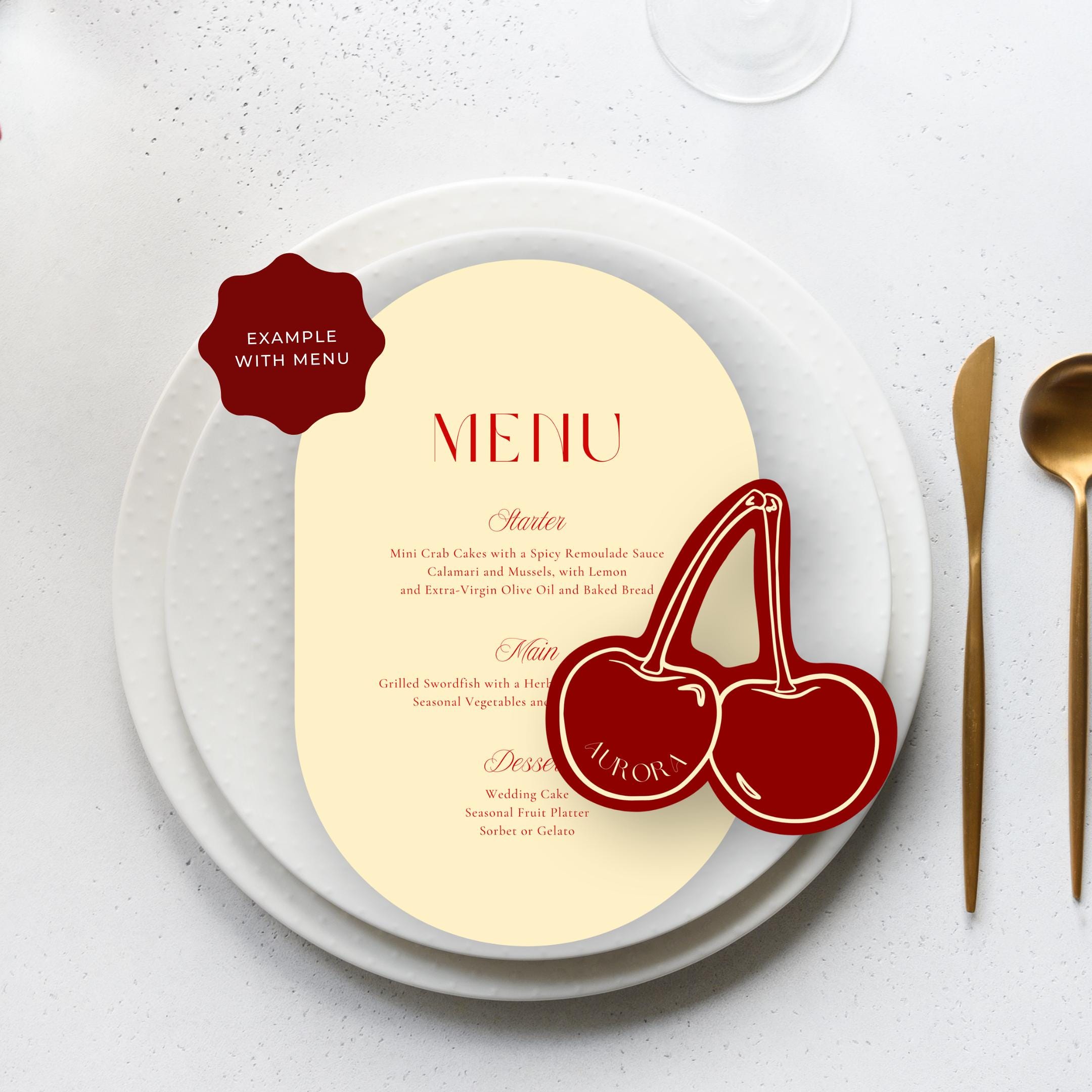 Cherry Place Cards, Birthday Party Place Card, Cherry Themed Party ...