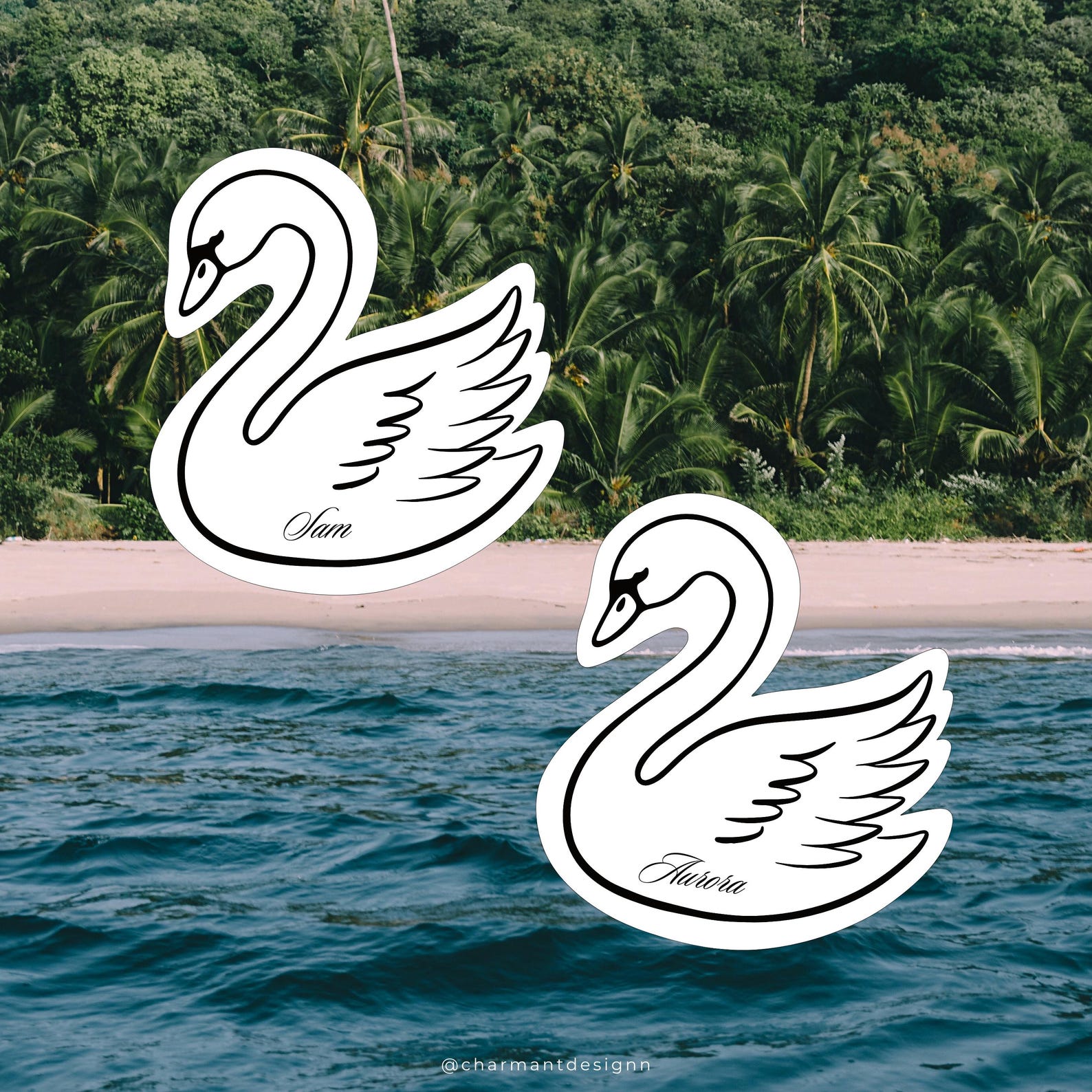 Swan Place Card, Wedding Place Cards, Party Place Card, Dinner Party ...