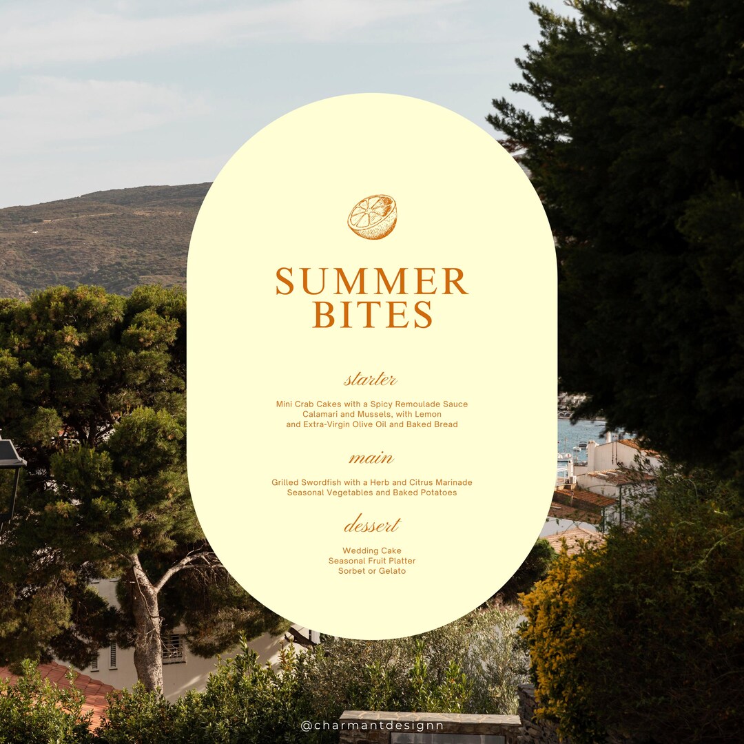 Italian Wedding Menu, Italy Themed Menu, Italian Menu Card ...