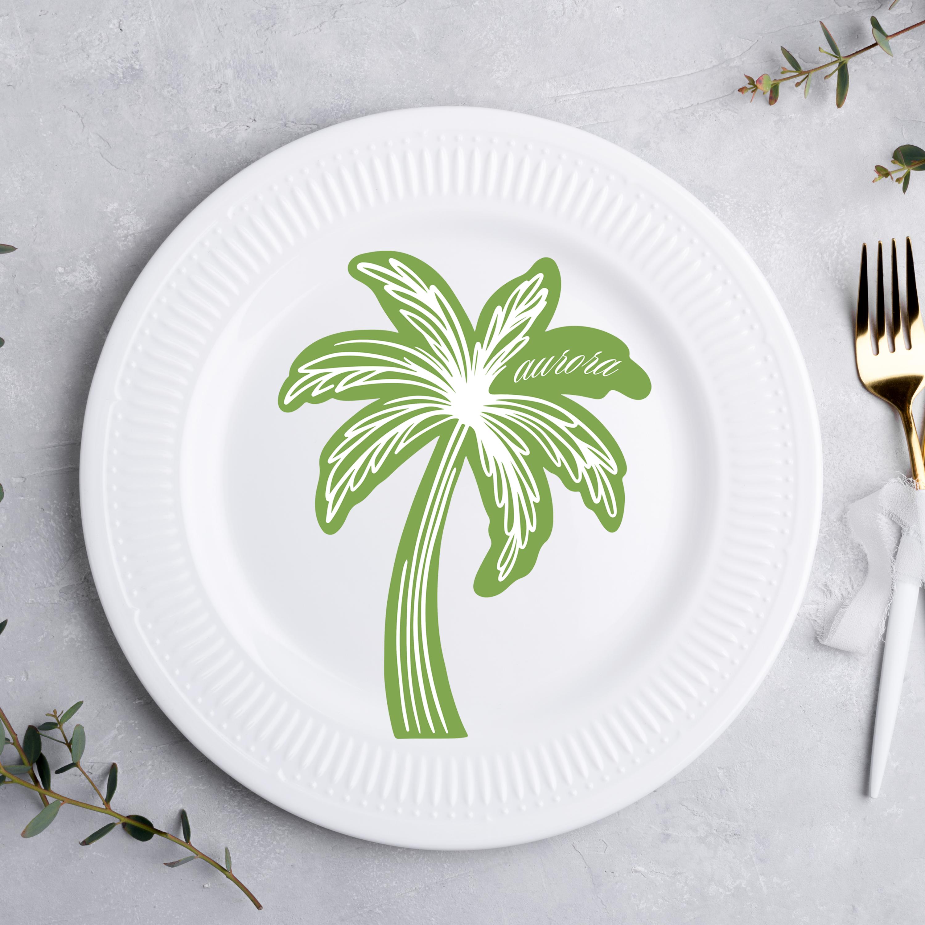 Palm Tree Place Card, Tropical Place Card, Wedding Place Cards, Dinner ...