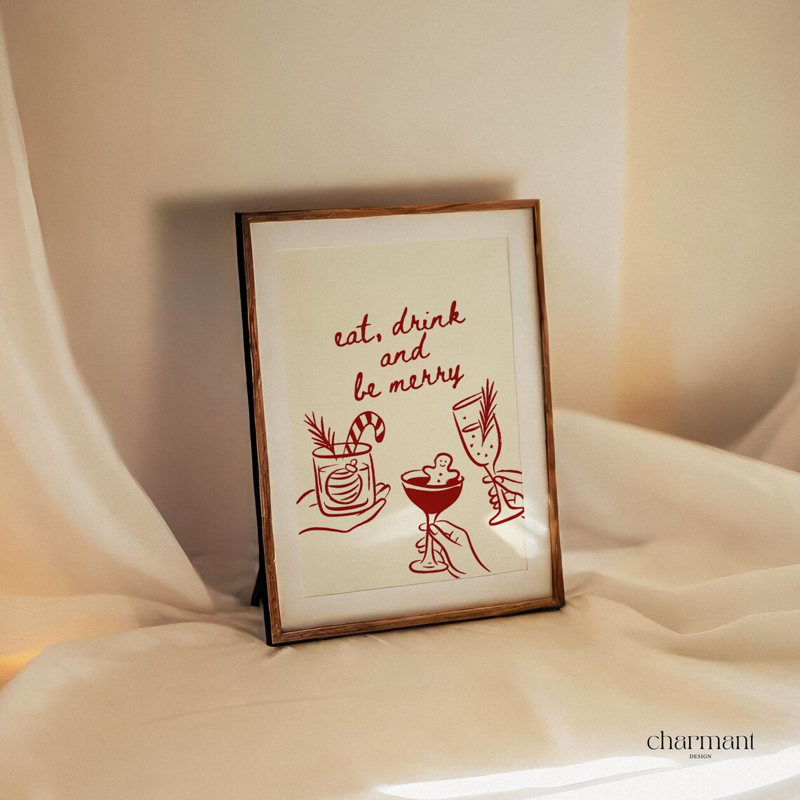 Christmas Bar Sign, Eat Drink and Be Merry Sign, Holiday Party Sign ...