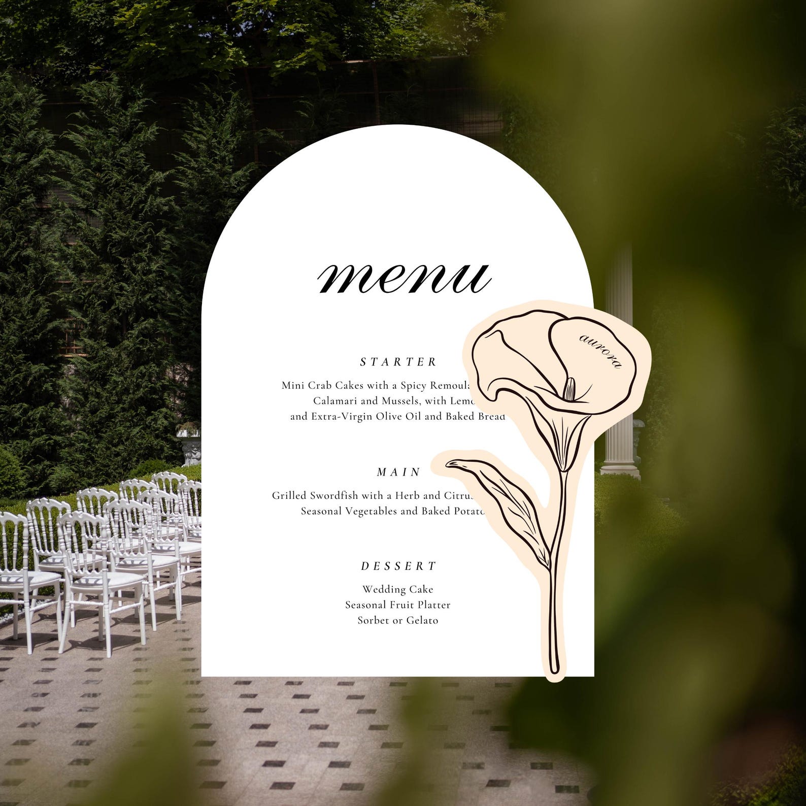 Wedding Menu, Minimalist Menu, Canva Wedding Menu, Wedding Dinner Menu ...
