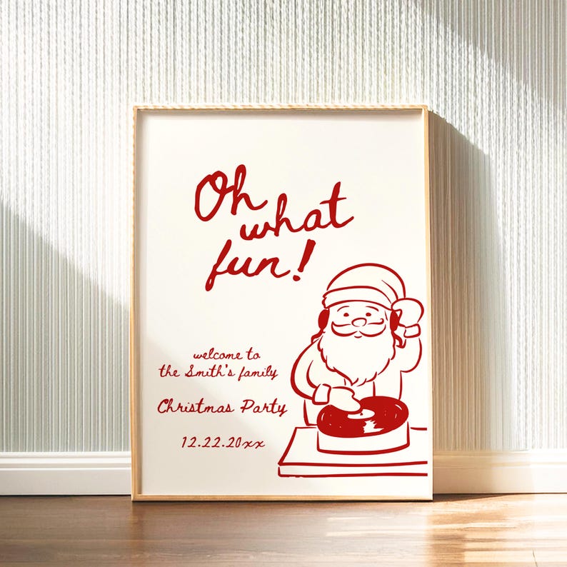 Oh What Fun Christmas Party Welcome Sign, Christmas Welcome Sign ...