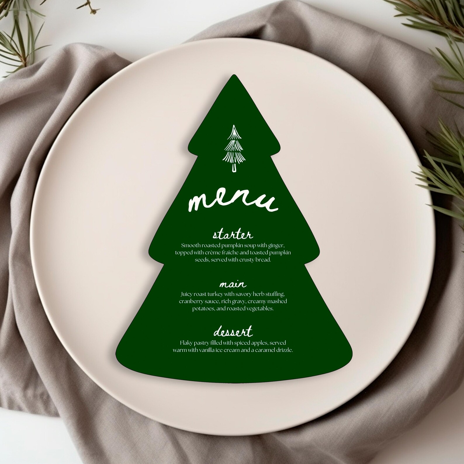 Christmas Menu Template Christmas Tree Menu Holiday Menu Card Christmas ...