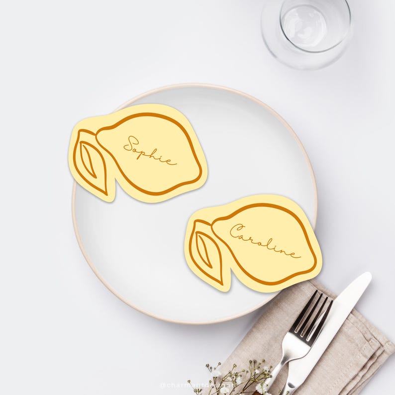 Lemon Place Card Template, Italian Wedding Theme (digital Download) - Etsy