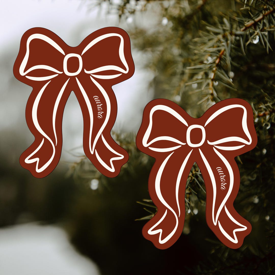 Christmas Place Cards, Bow Place Cards, Holiday Dinner Name Cards ...