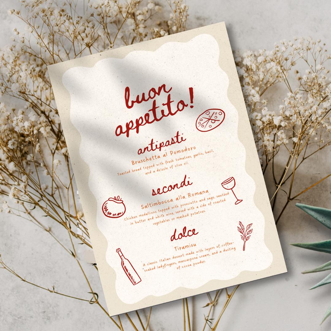 Italian Wedding Menu, Italian Dinner Party, Italian Dinner Party Menu ...