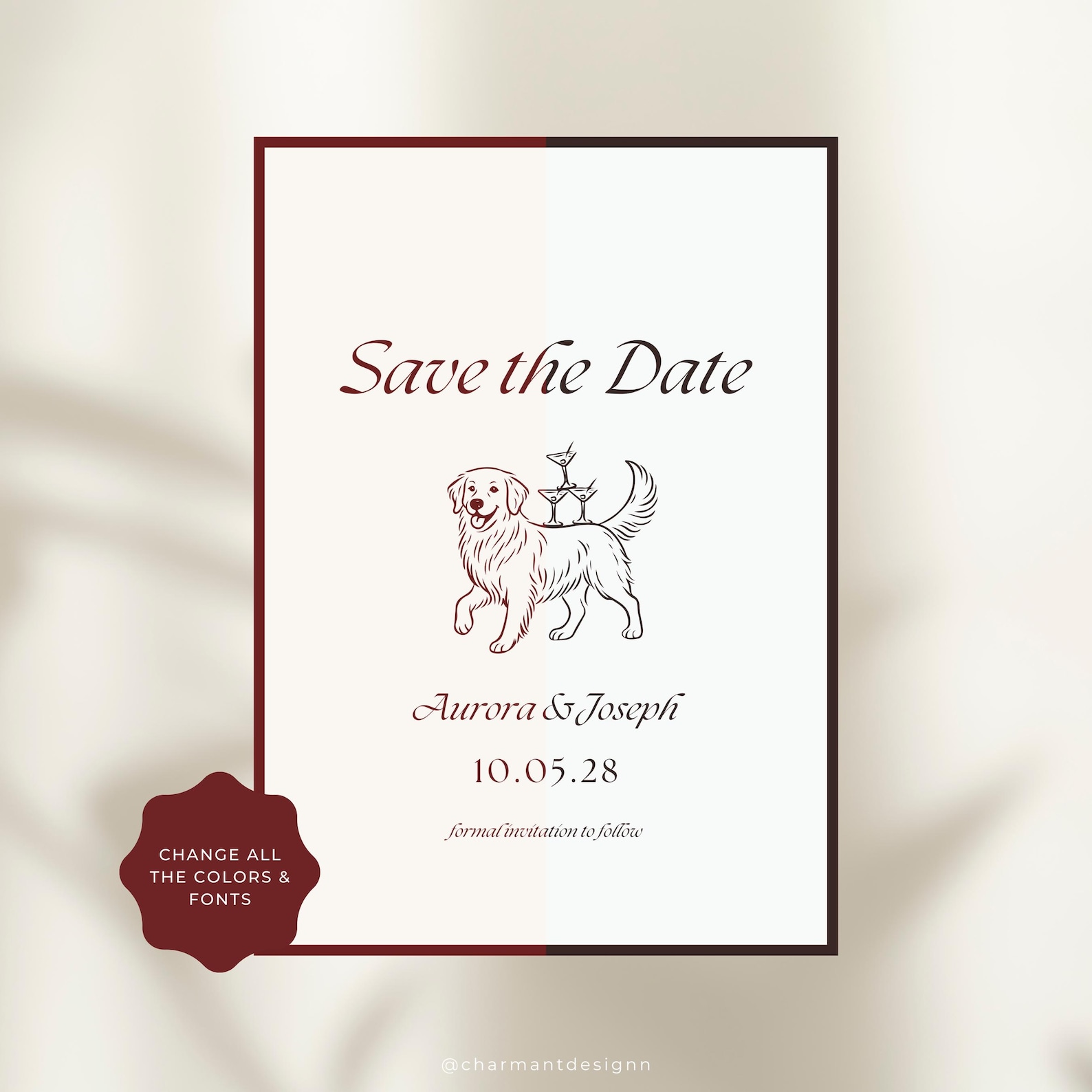 Pet Save the Date, Save the Date Invitation, Save Our Date, Classy Save ...