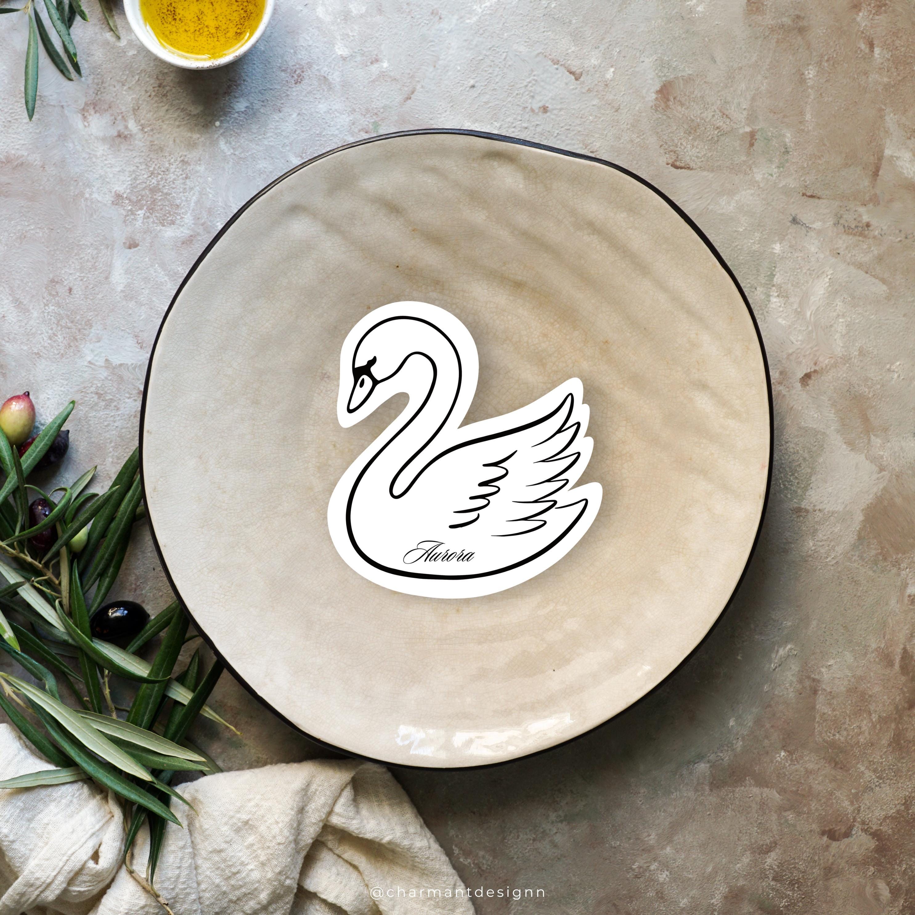 Swan Place Card, Wedding Place Cards, Party Place Card, Dinner Party ...