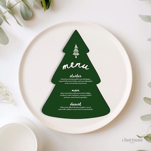Christmas Menu Template Christmas Tree Menu Holiday Menu Card Christmas ...