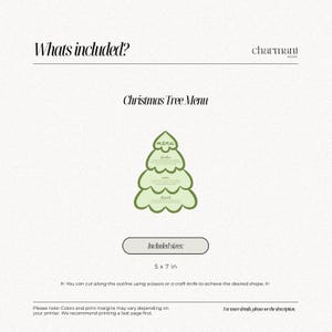 Christmas Menu Template, Christmas Tree Menu, Holiday Dinner Menu ...