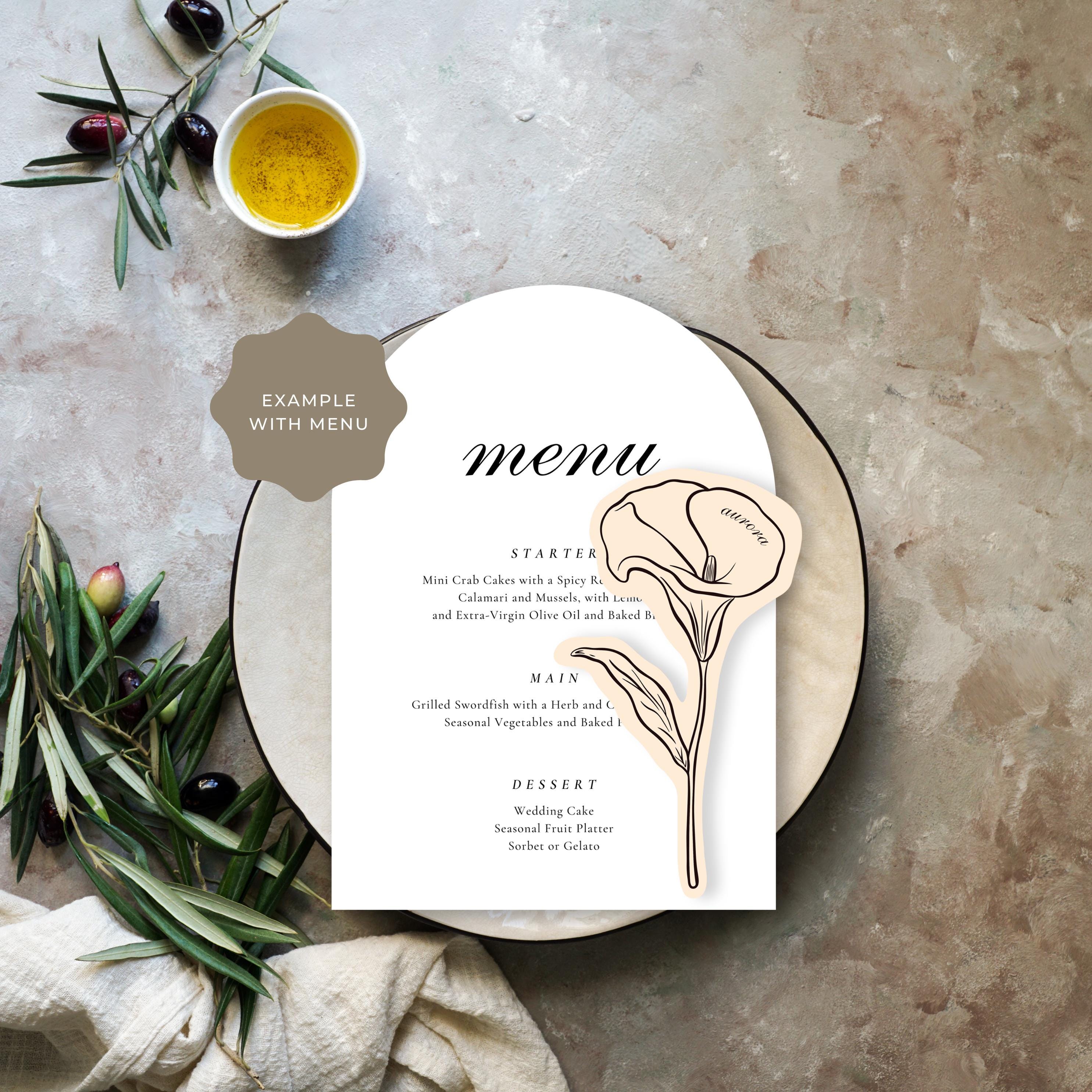 Flower Place Card, Wedding Place Cards, Party Place Card, Dinner Party ...