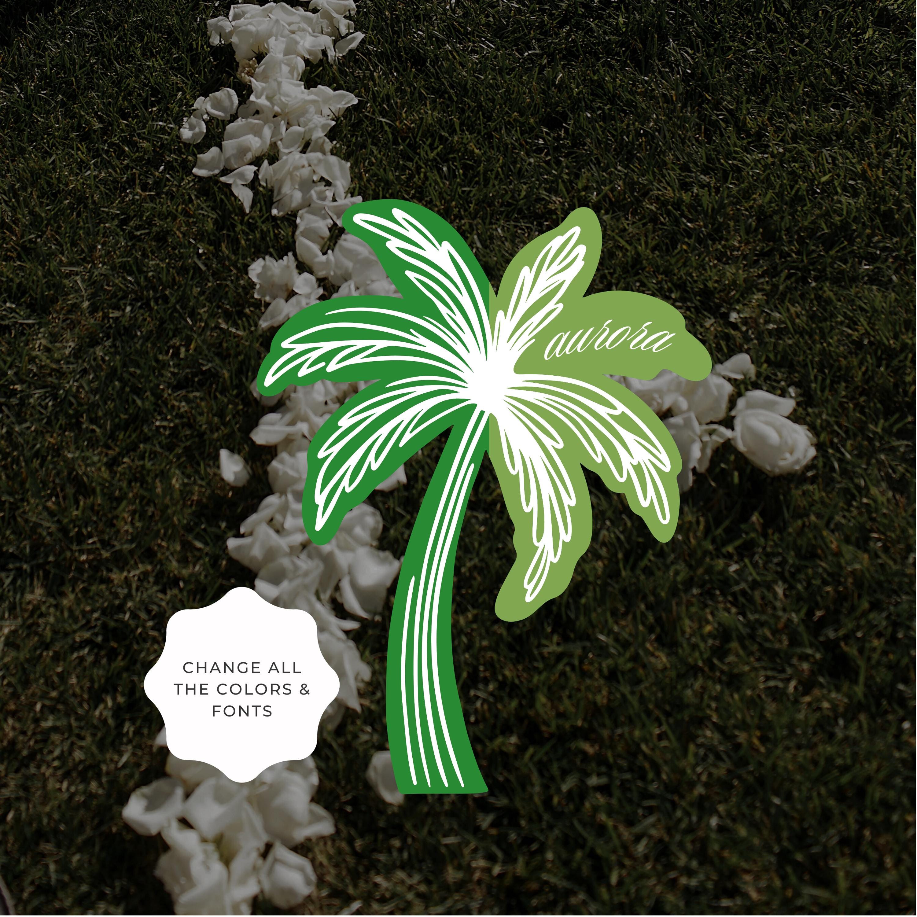 Palm Tree Place Card, Tropical Place Card, Wedding Place Cards, Dinner ...
