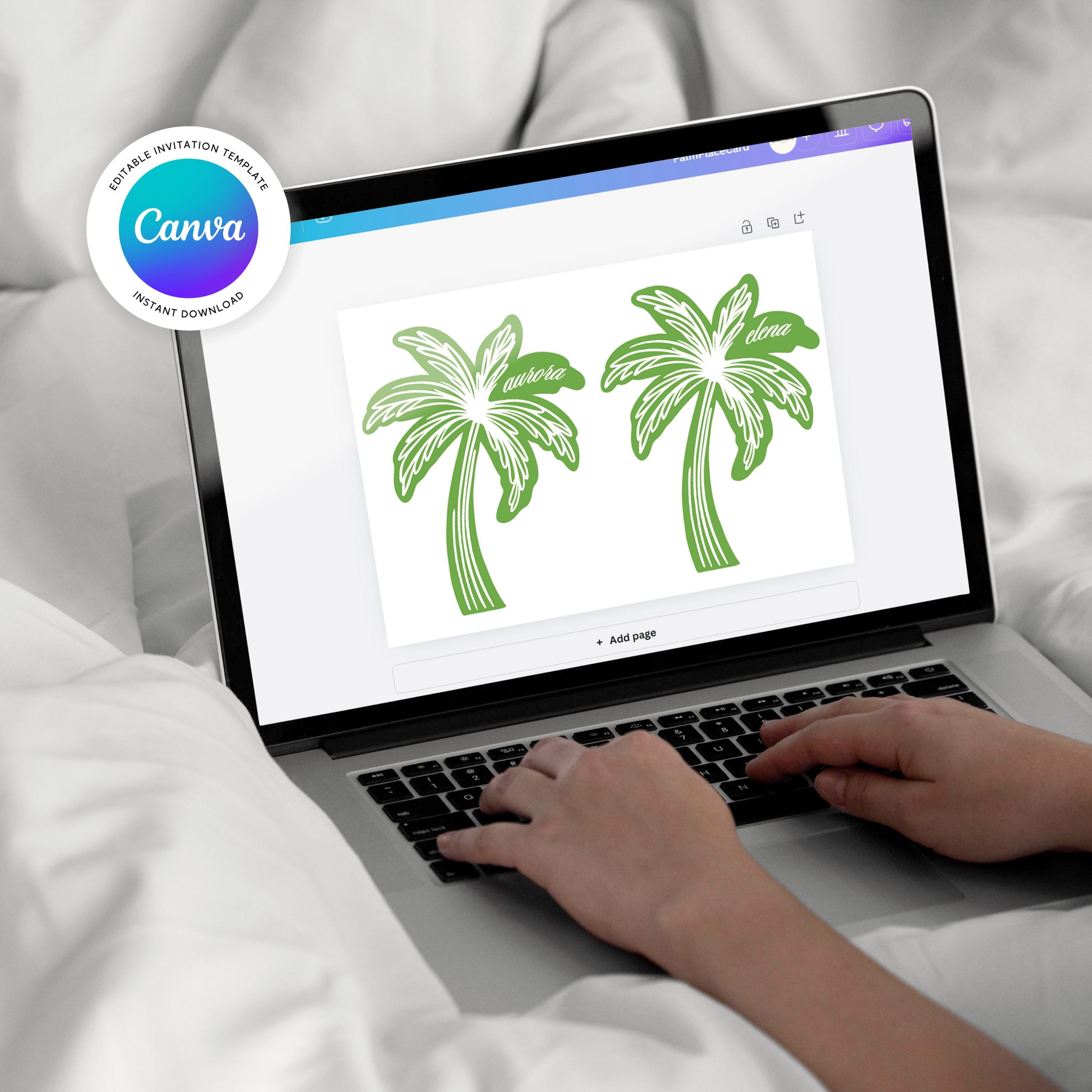 Palm Tree Place Card, Tropical Place Card, Wedding Place Cards, Dinner ...