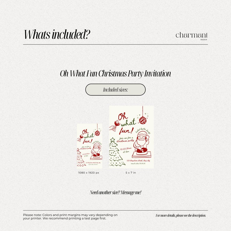 Editable "oh What Fun" Christmas Party Invitation (canva Template) - Etsy
