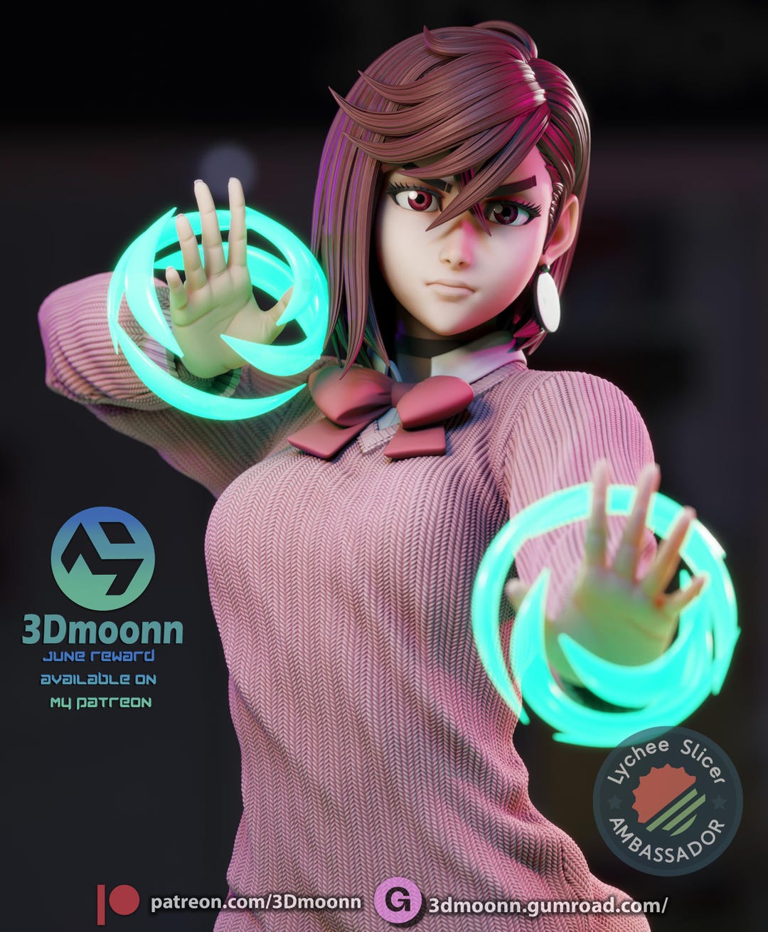 Psychic Anime Girl Miniature, 3d Printed Unpainted by [3dmoonn] - Etsy