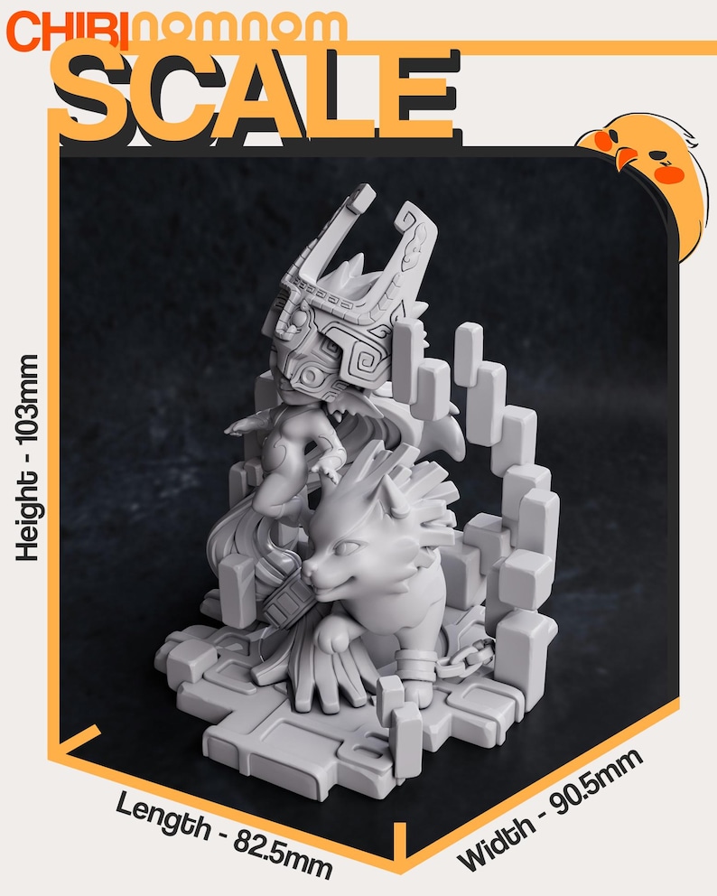 Chibi Midna| 3D Printed Unpainted | by Nomnom Figures - Etsy