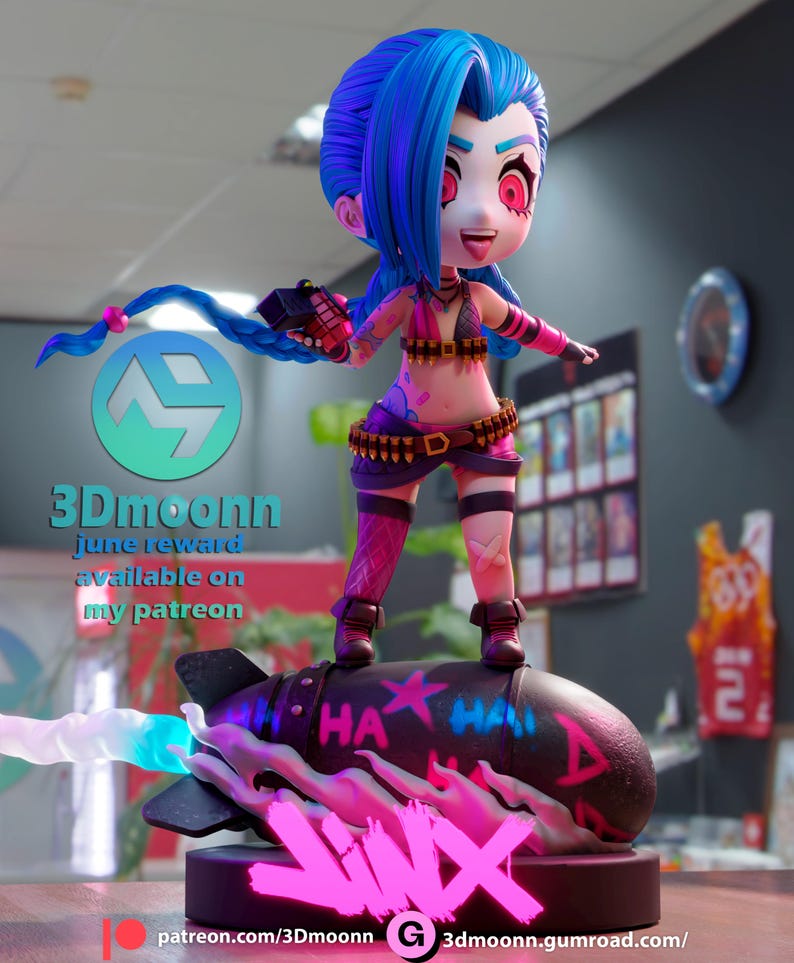 Blue Hair- Anime Figure 3d Printed Unpainted by [3dmoonn] - Etsy