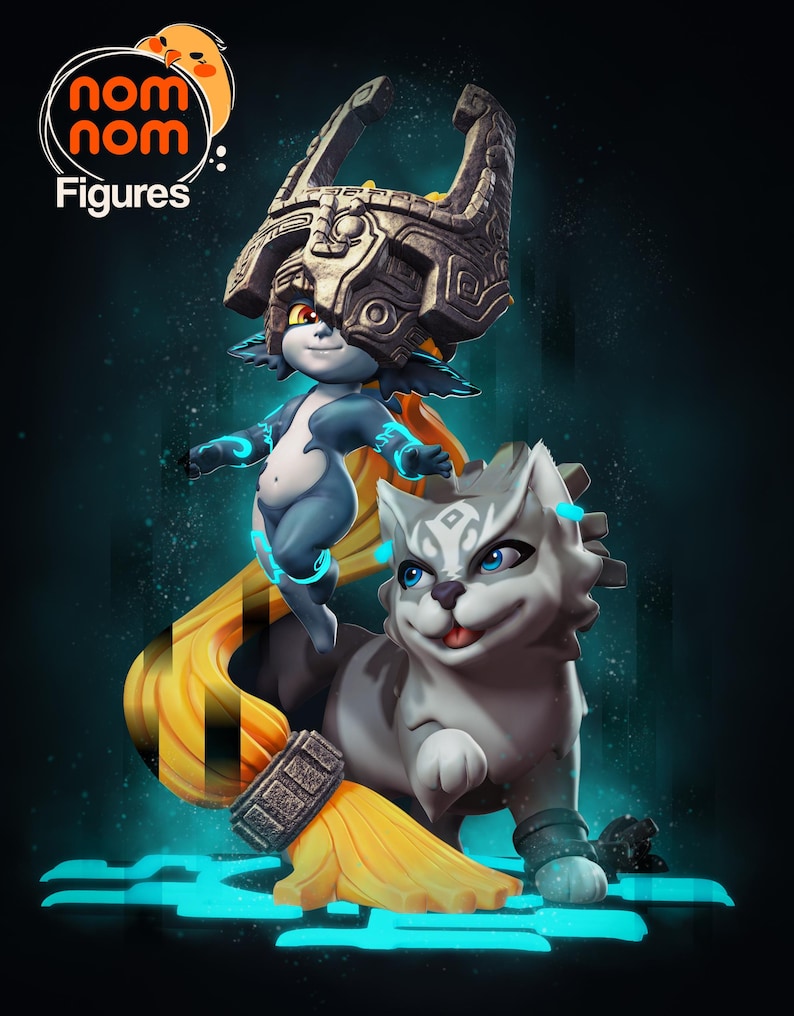 Chibi Midna| 3D Printed Unpainted | by Nomnom Figures - Etsy