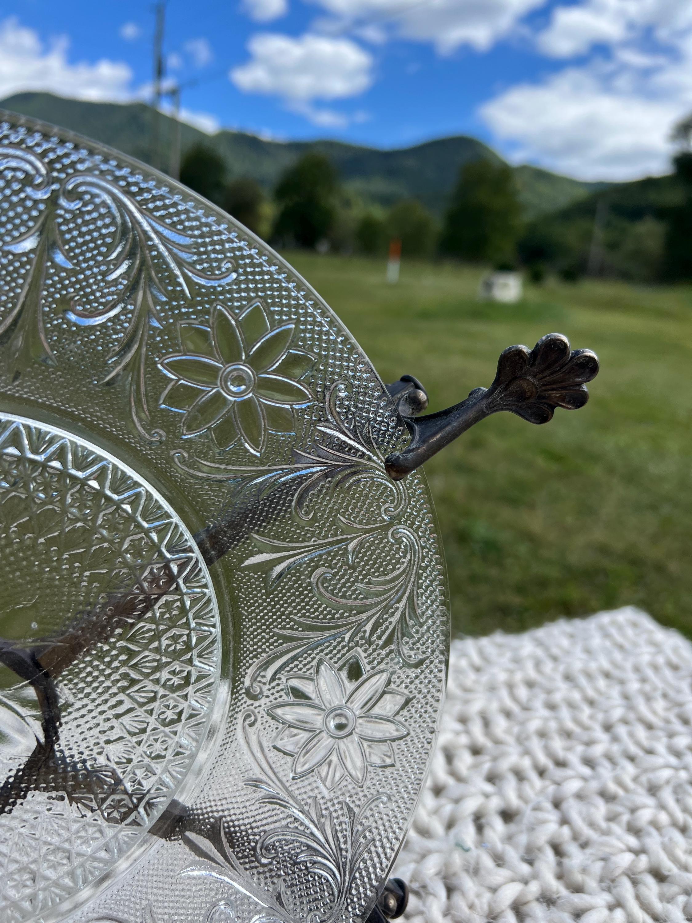 Antique Crystal Plate With Display - Etsy