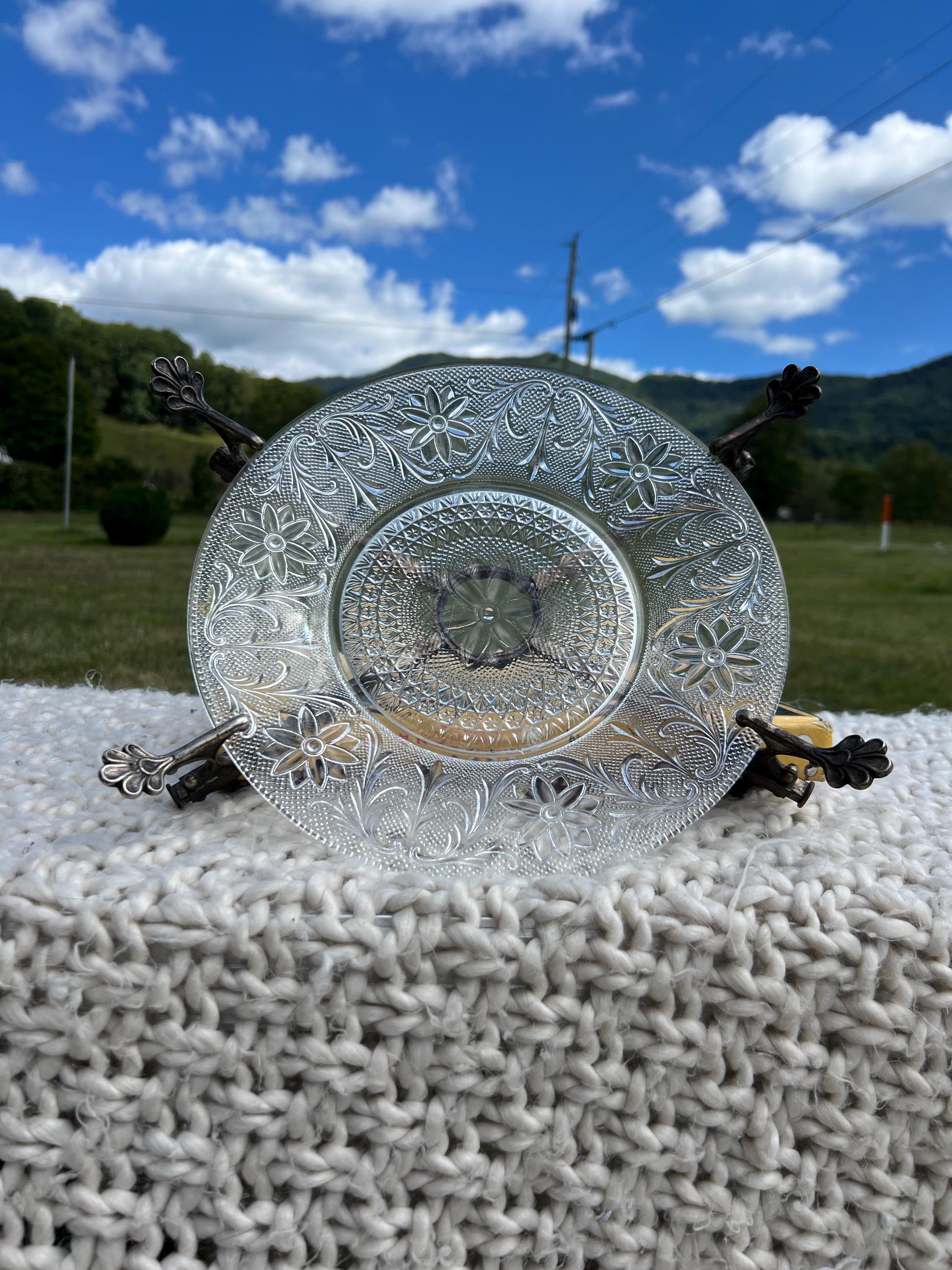 Antique Crystal Plate With Display - Etsy