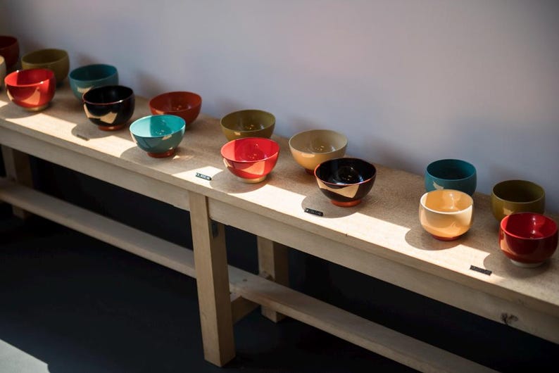 Japanese Lacquerware Echizen Turquoise Soup Bowl Genuine Hand-painted ...