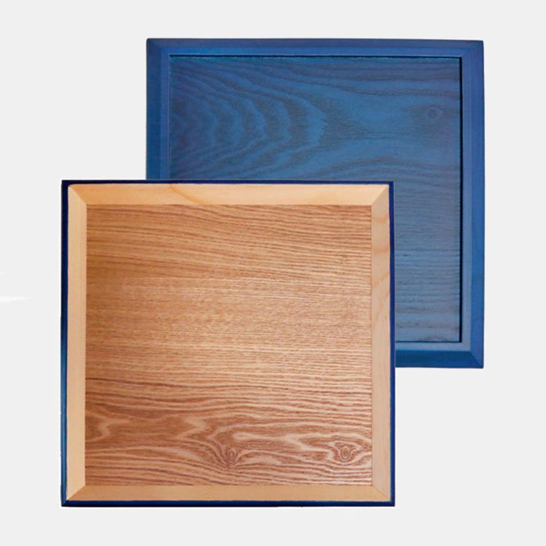 Japanese Wooden Plate | Kyutarou Blue Square Tray | Modern Appetizer ...