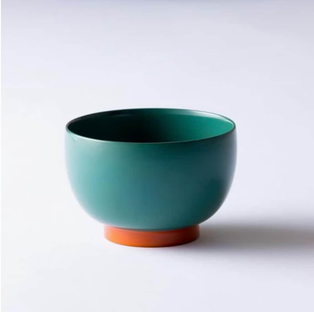 Japanese Lacquerware Echizen Turquoise Soup Bowl Genuine Hand-painted ...