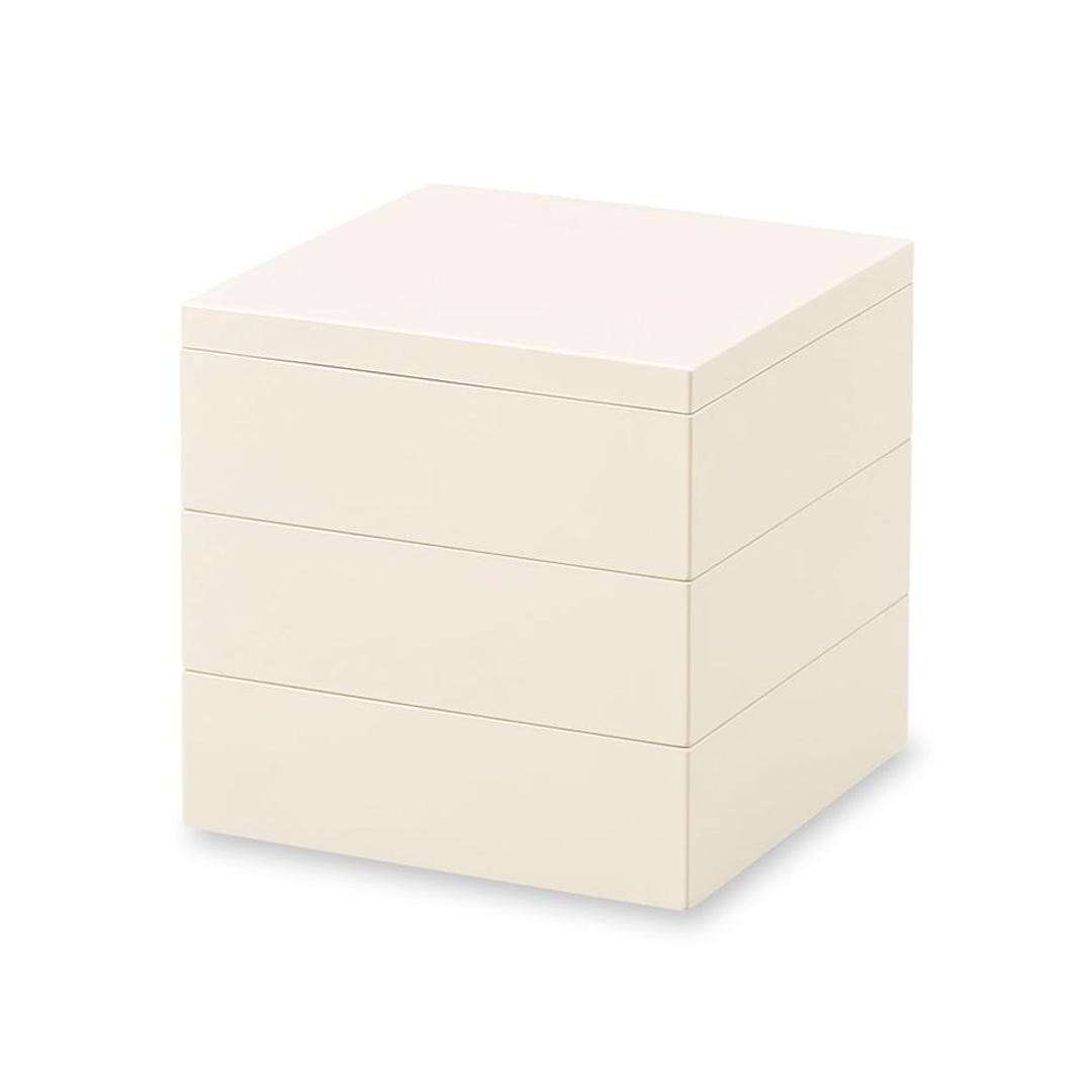 Japanese Handcrafted Traditional Bento Box | 3-tier Jubako White Square ...