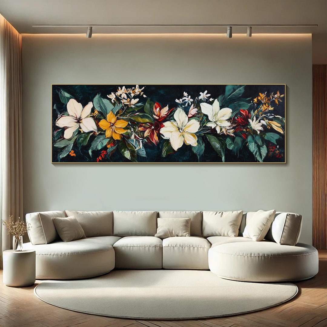 Colorful Floral 3D Abstract Oil Painting Textured Wall Art Vibrant ...