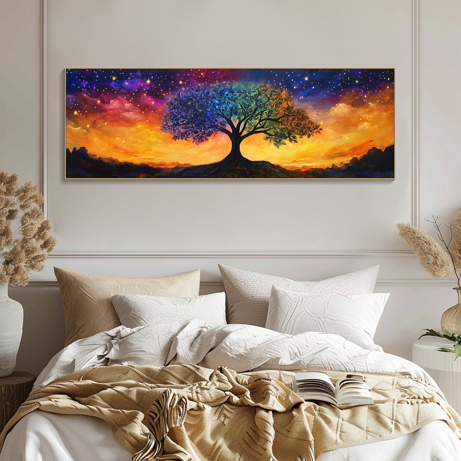 Original Tree of Life Textured Wall Art Vibrant Sunset Landscape ...