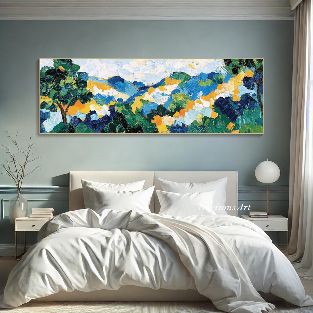 Grote lange brede gouden witte engelenvleugels schilderij op canvas 3D horizontaal getextureerde ...