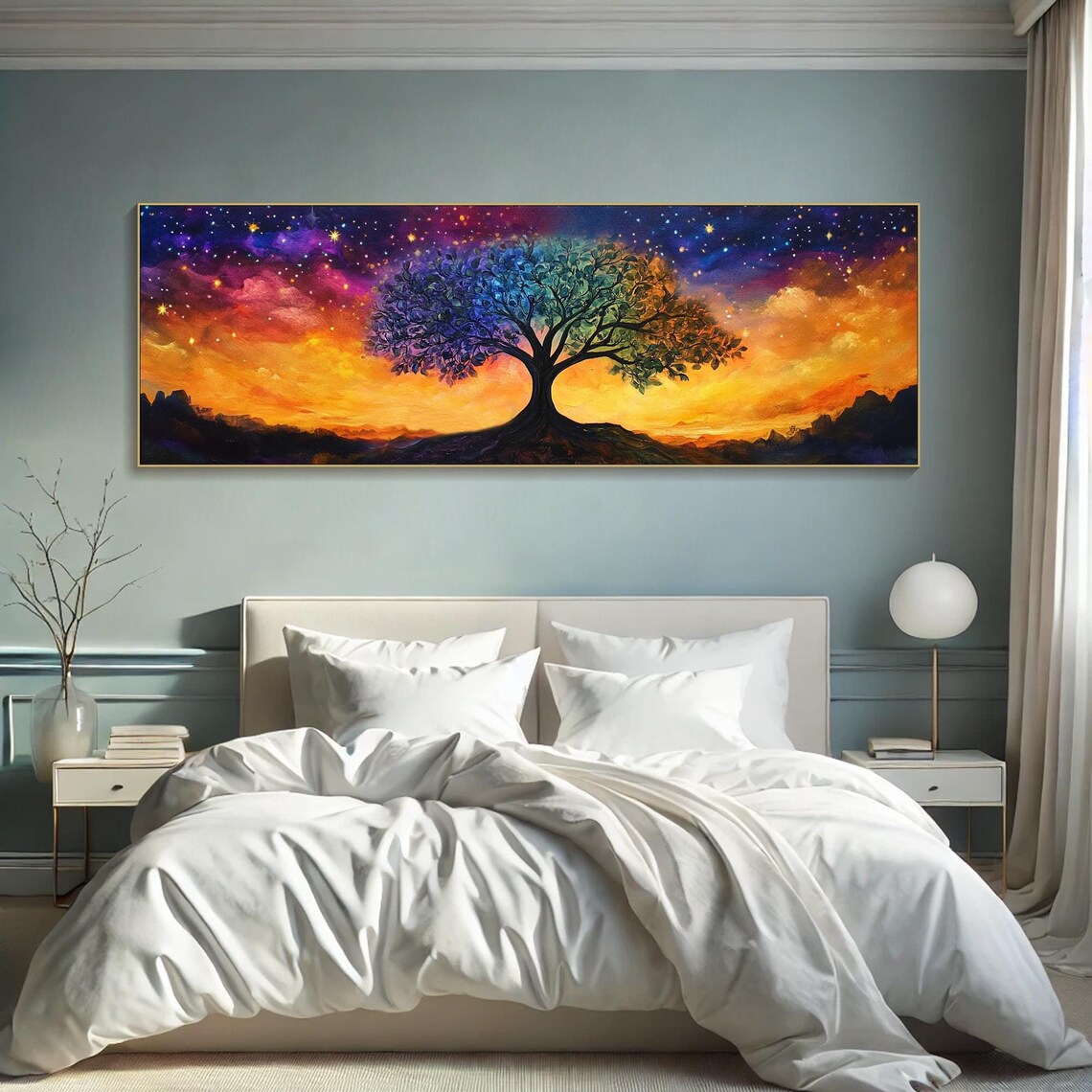 Original Tree of Life Textured Wall Art Vibrant Sunset Landscape ...