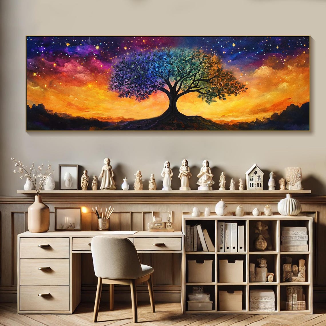 Original Tree of Life Textured Wall Art Vibrant Sunset Landscape ...