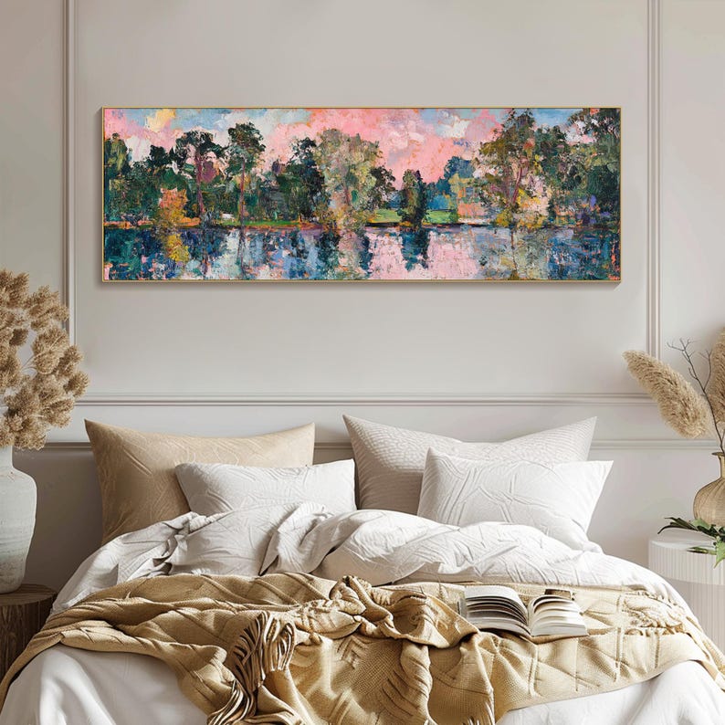 3D Horizontal Abstract River Textured Wall Art Large Long Wide ...