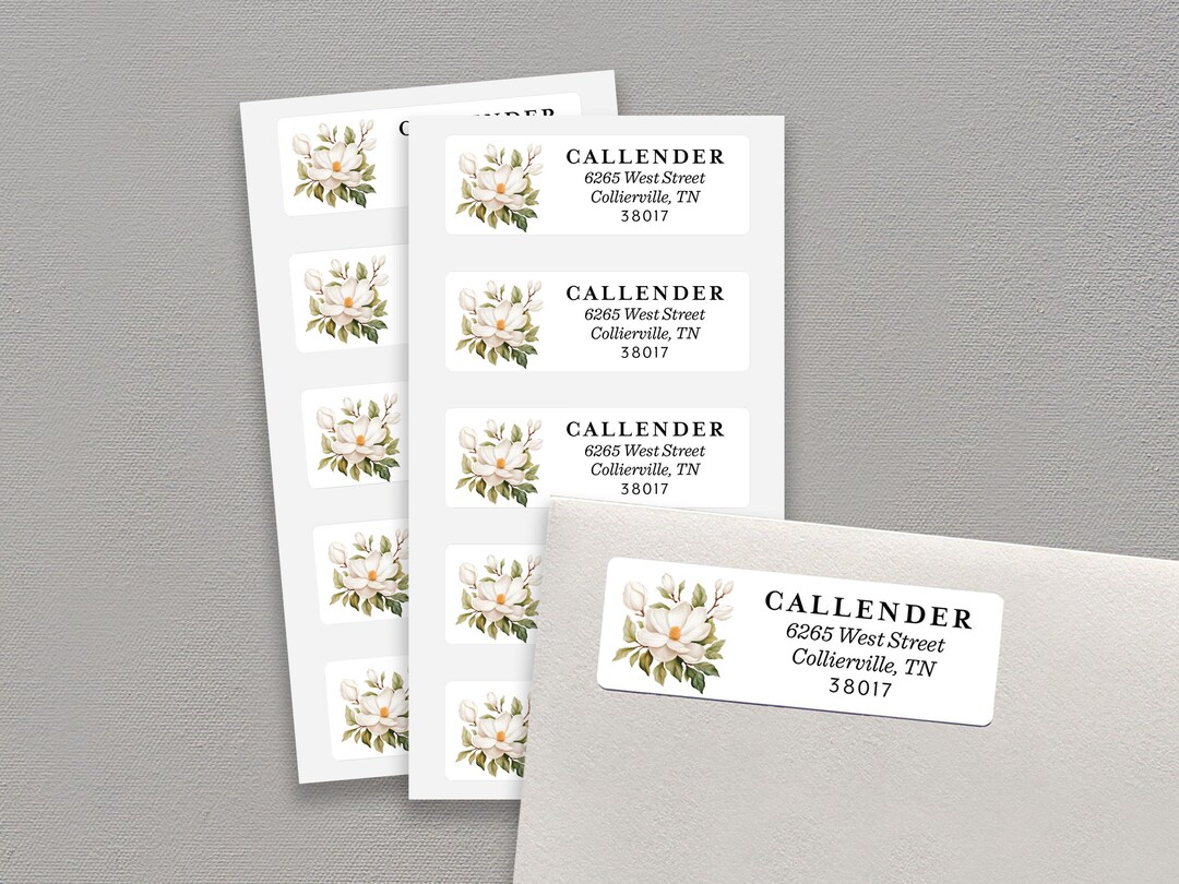 Magnolia Address Labels, Set of 30 Address Labels | Personalized Spring ...