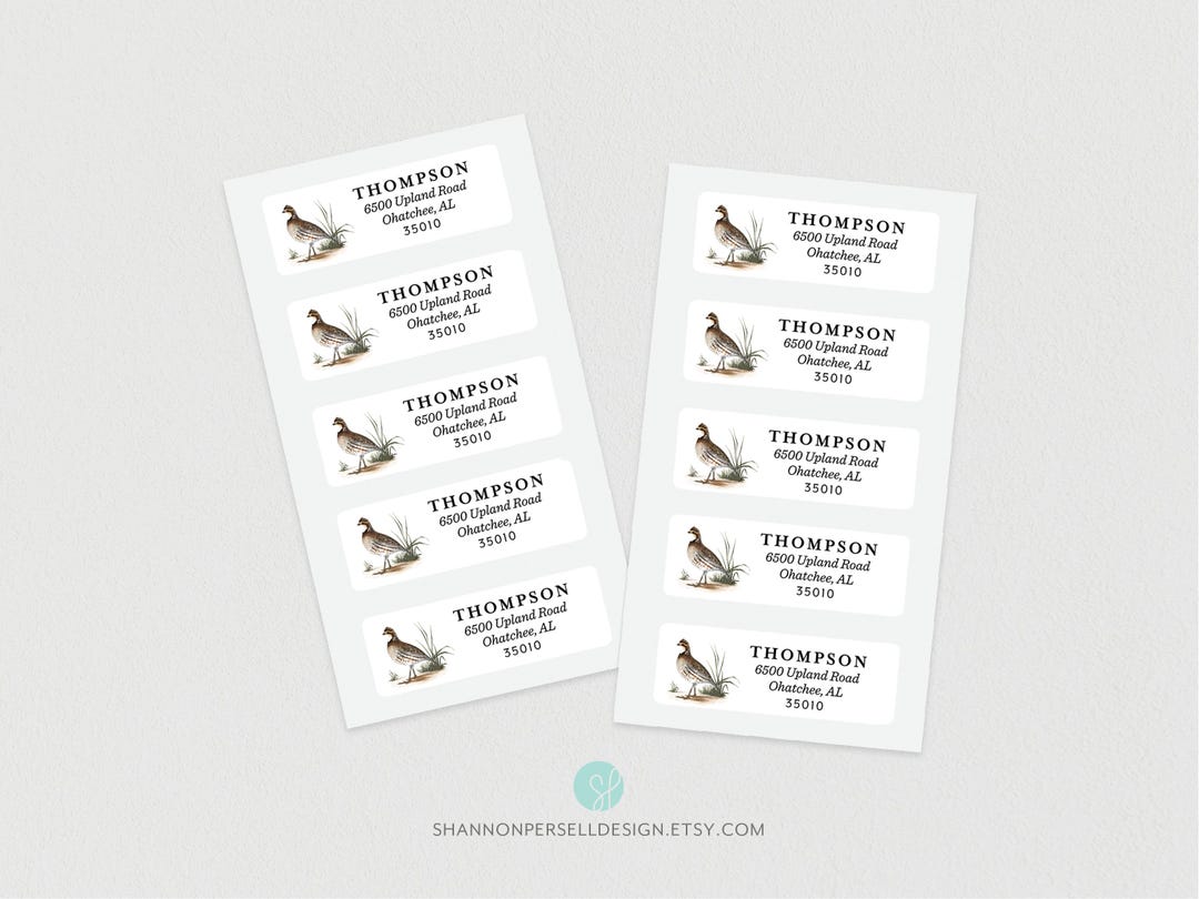 Quail Address Labels, Set of 30 | Custom Address Labels | Personalized ...