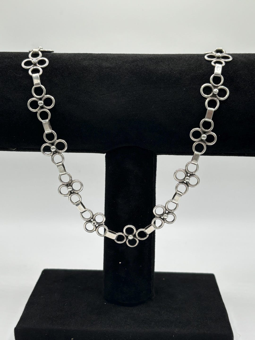 A Rare Vintage Silver Flowerhead Panel Necklace by Danish Artist Erik ...