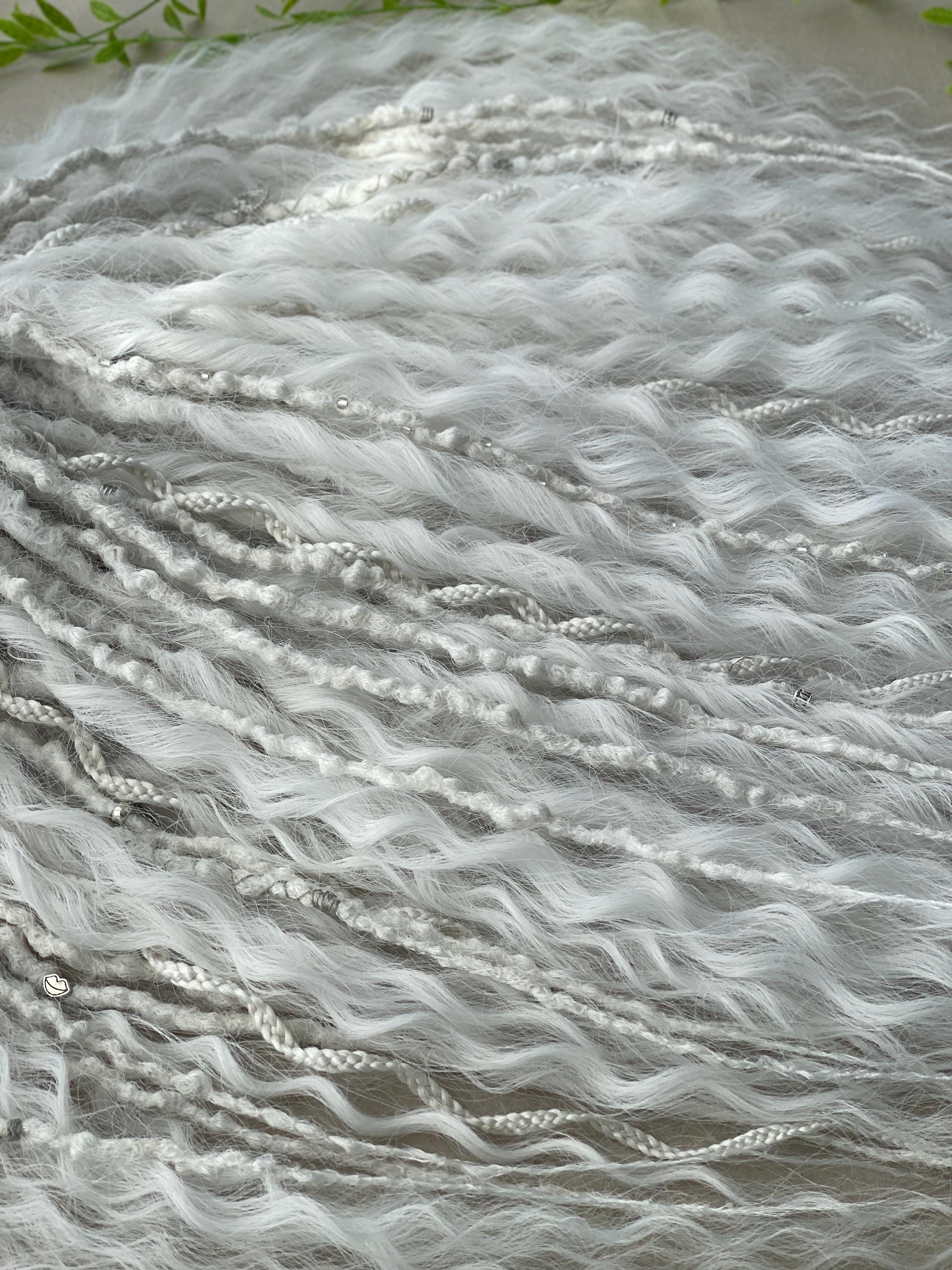 Pure White Curls With Dreads and Braids Boho Set, Textured SE and DE ...