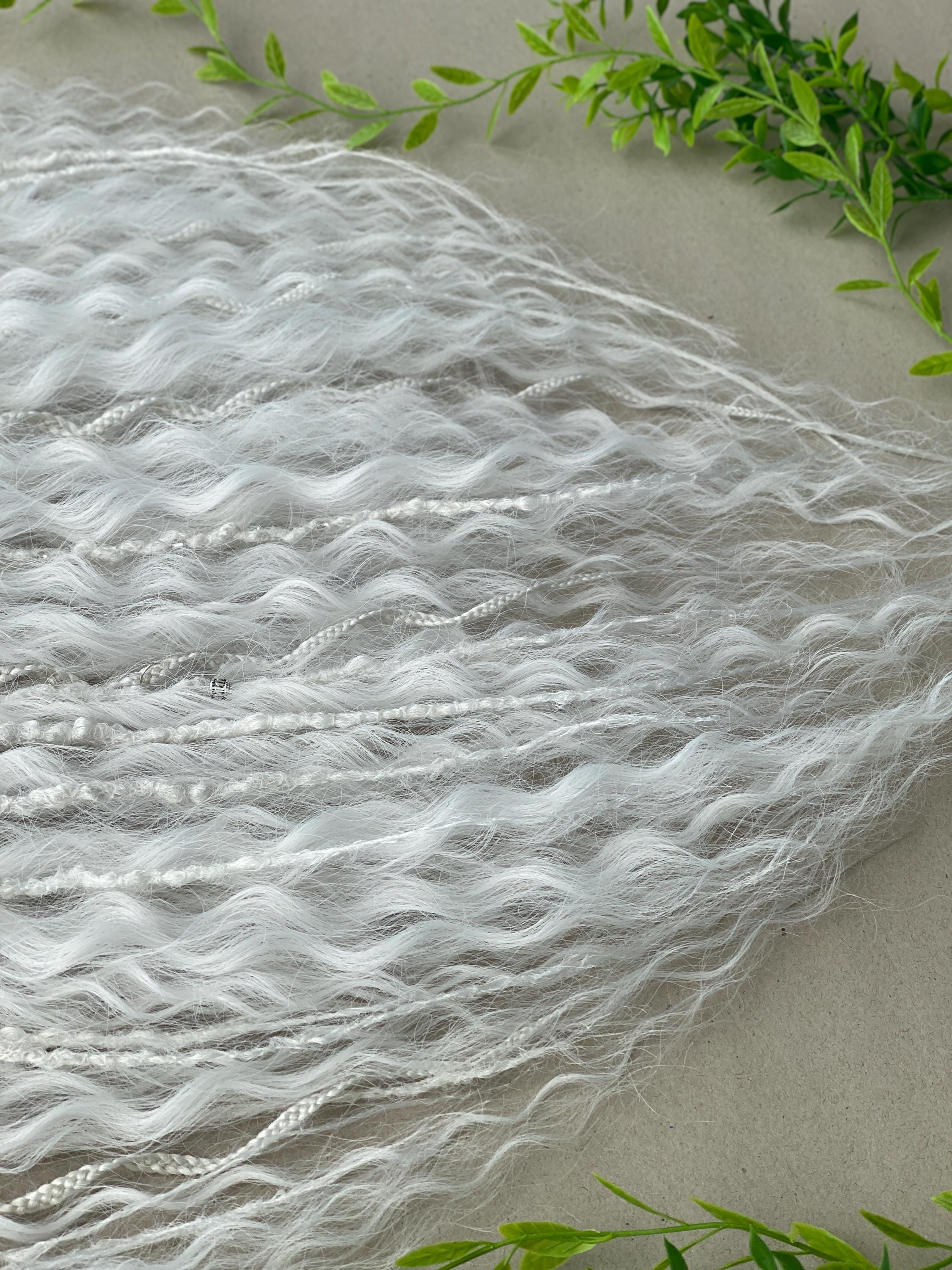 Pure White Curls With Dreads and Braids Boho Set, Textured SE and DE ...