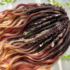 Honey Flame – Ombre Synthetic DE Dreads With Curly Ends, Ginger Blonde ...